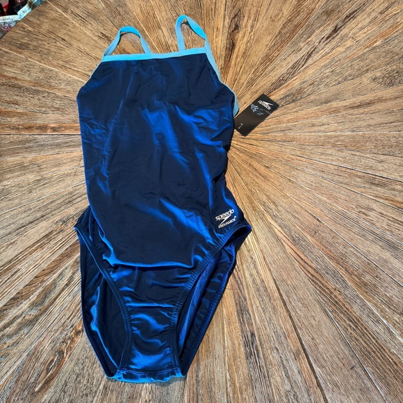 Speedo | Swim | Nwt Speedo Endurance Navy Baby Blue Size 238 One Piece ...